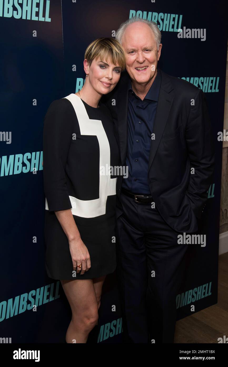 Charlize Theron and John Lithgow participate in the "Bombshell" cast ...
