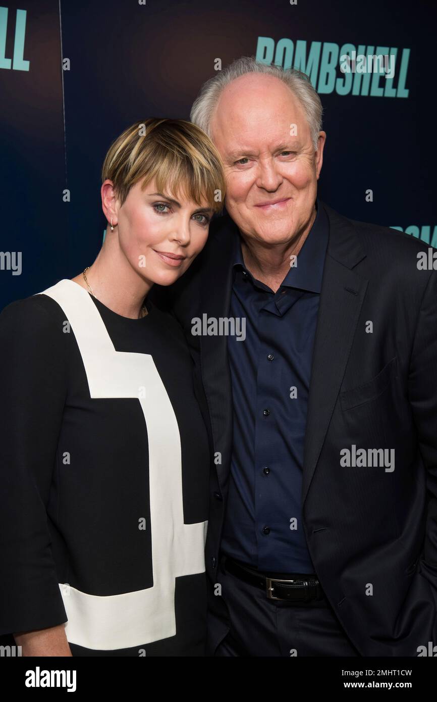 Charlize Theron and John Lithgow participate in the "Bombshell" cast ...