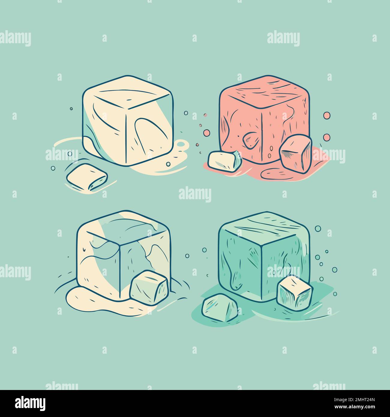 Melting ice cubes Stock Vector Images - Alamy
