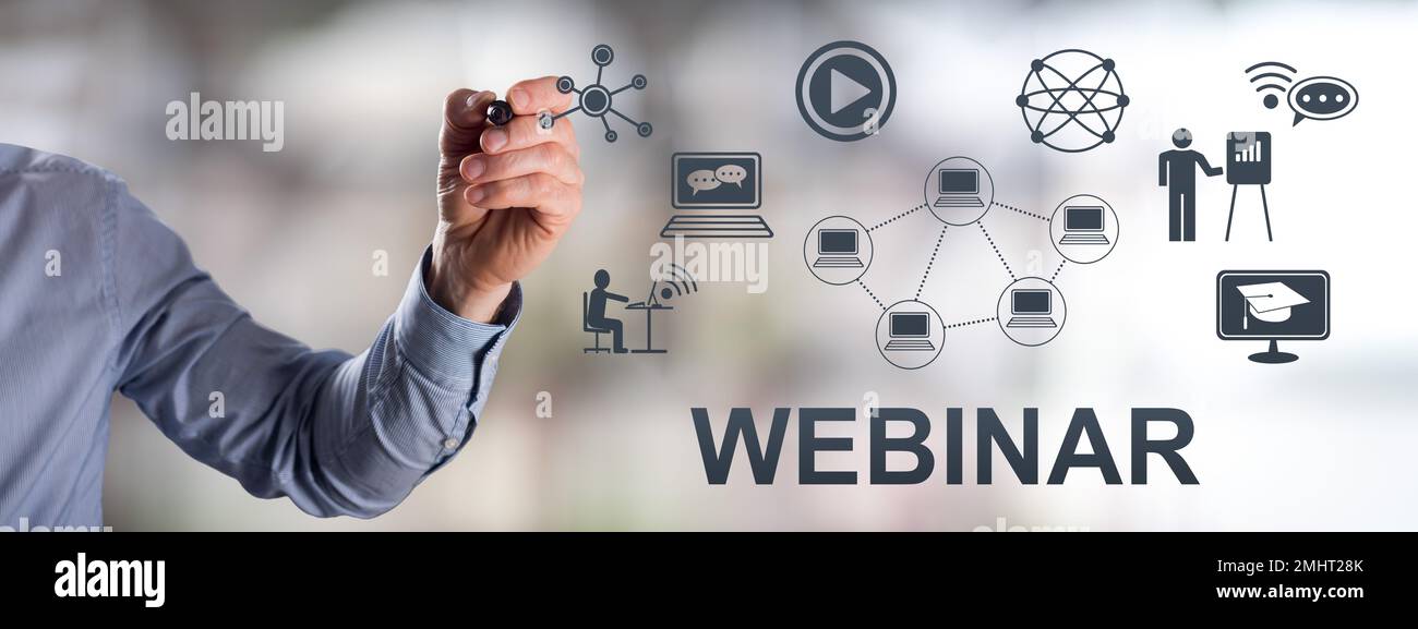 Man drawing a webinar concept Stock Photo - Alamy