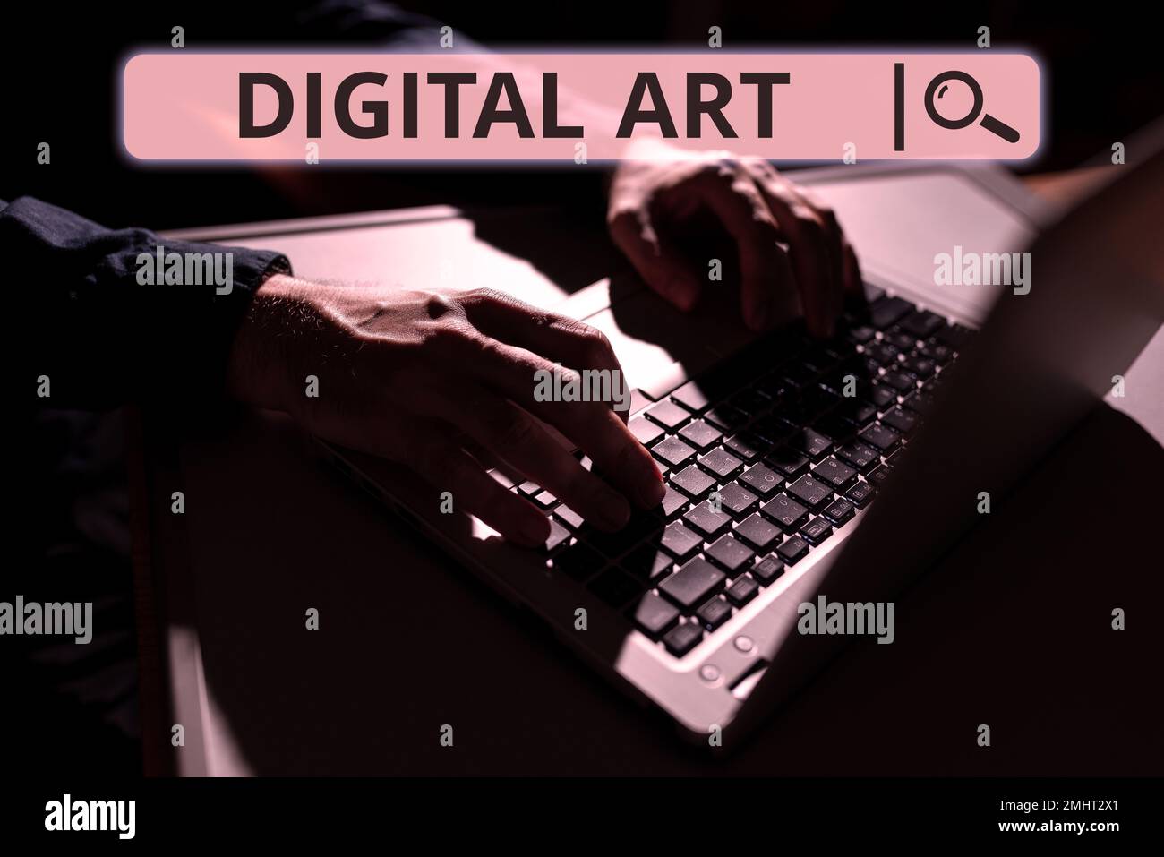 Text caption presenting Digital Art. Business overview use of skill and ...