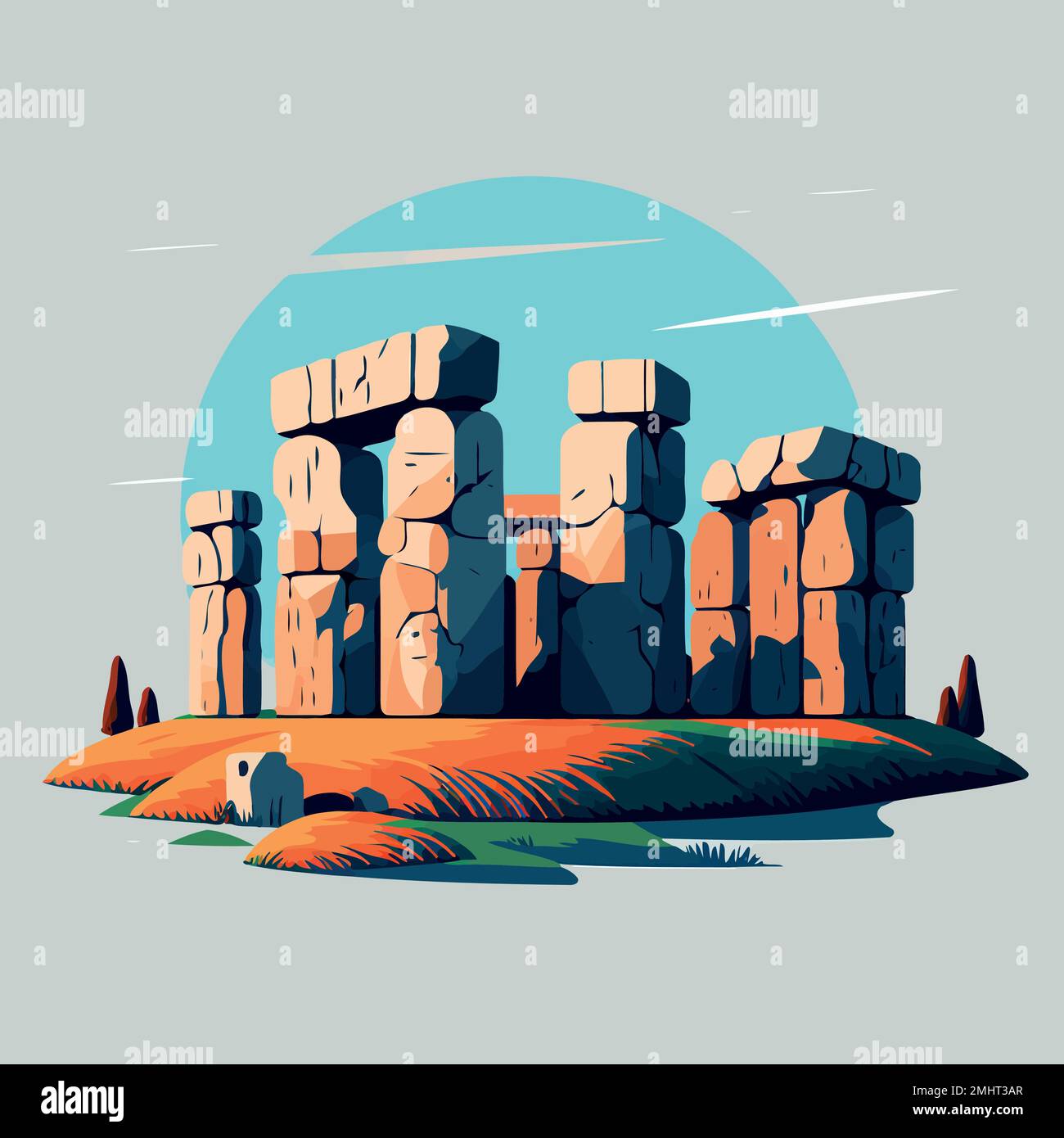 illustration of composite structure formed by large and heavy stones ...