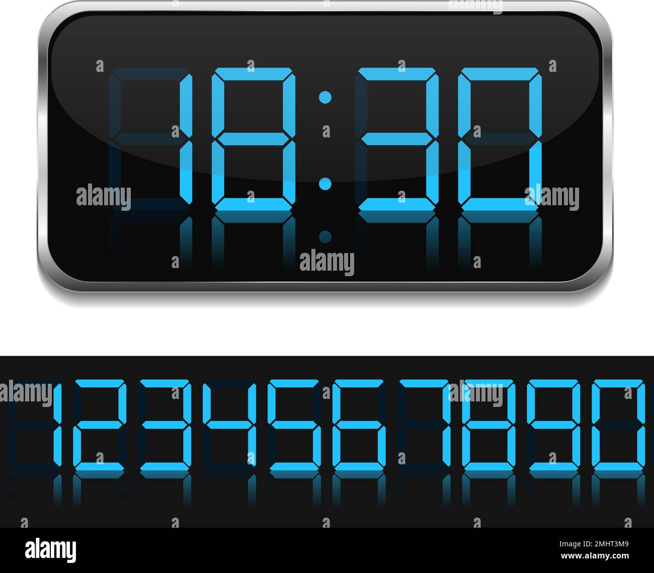 Blue digital clock, vector eps10 illustration Stock Vector Image & Art ...
