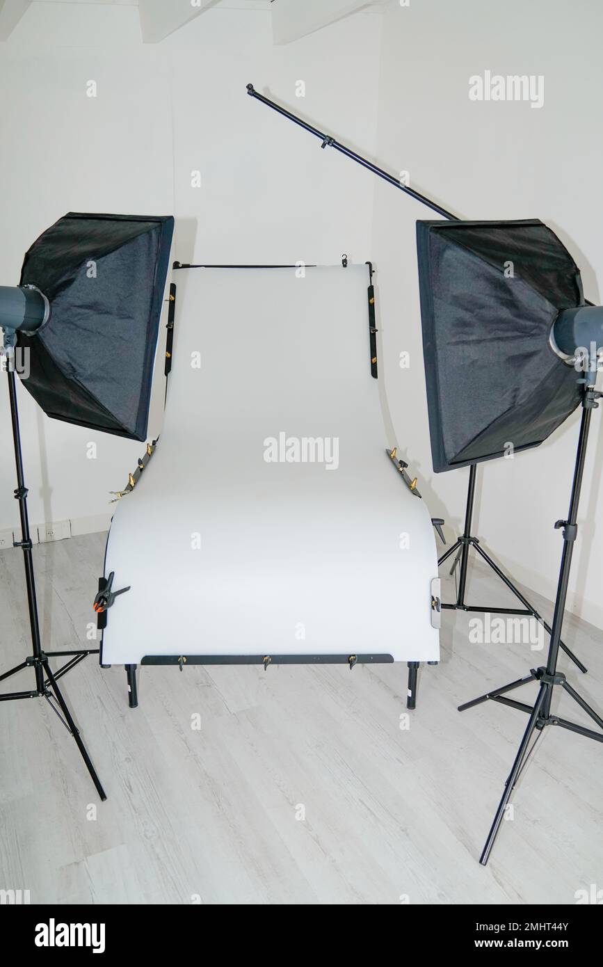 modern photo studio setup for object room with professional equipment ...