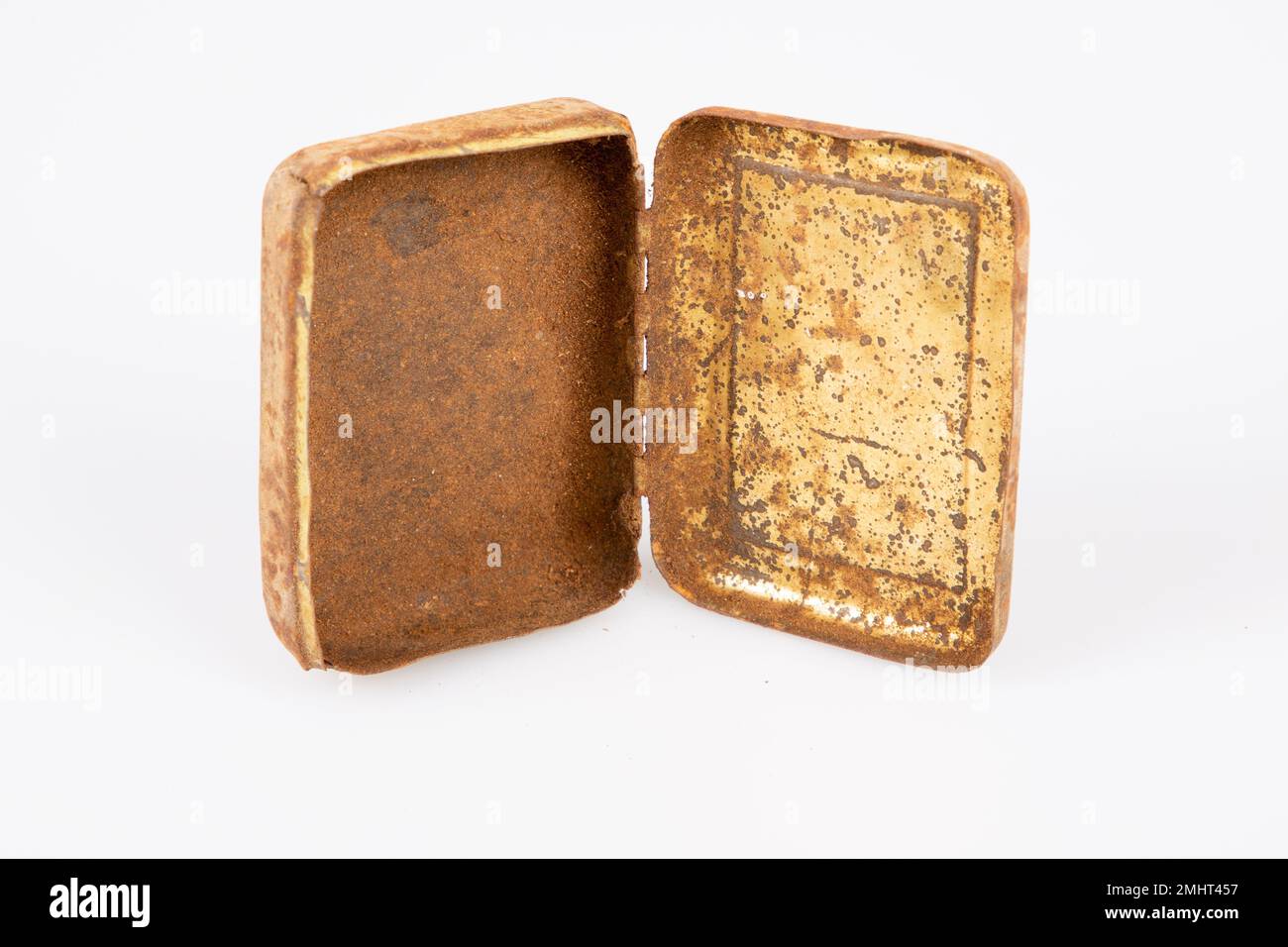 Old rusty metal box isolated on white background Stock Photo - Alamy
