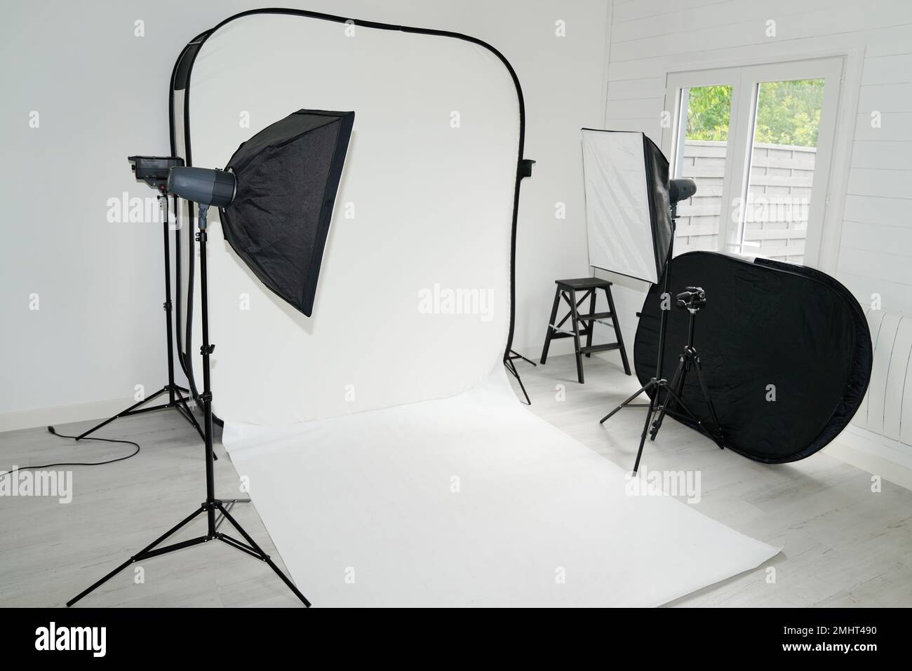 white photo studio room light interior for shooting models with ...