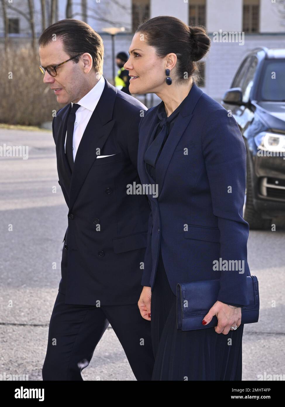 Crown Princess Victoria and Prince Daniel arrive at a memorial ceremony ...