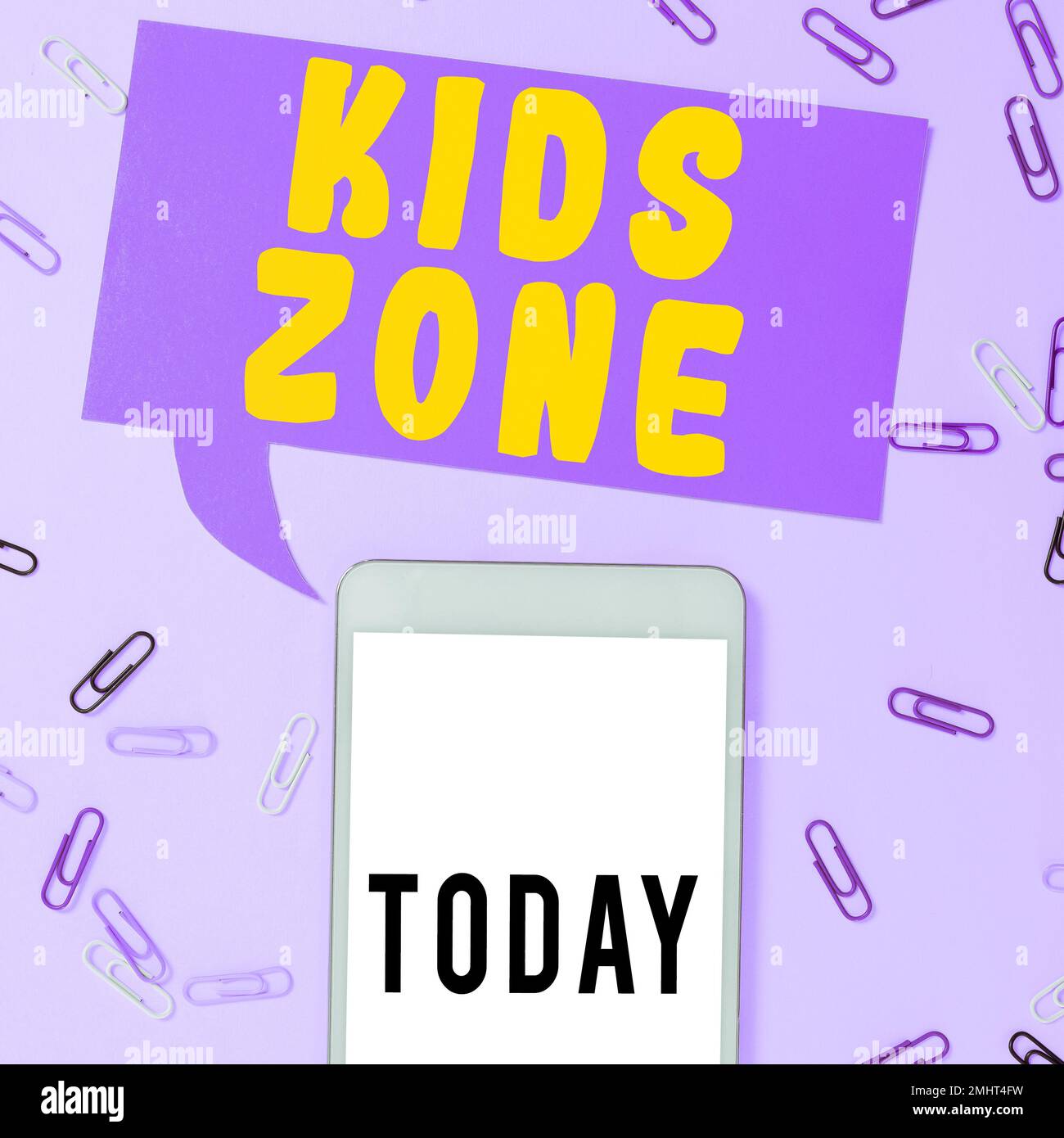 Sign displaying Kids Zone. Concept meaning An area or a region designed ...