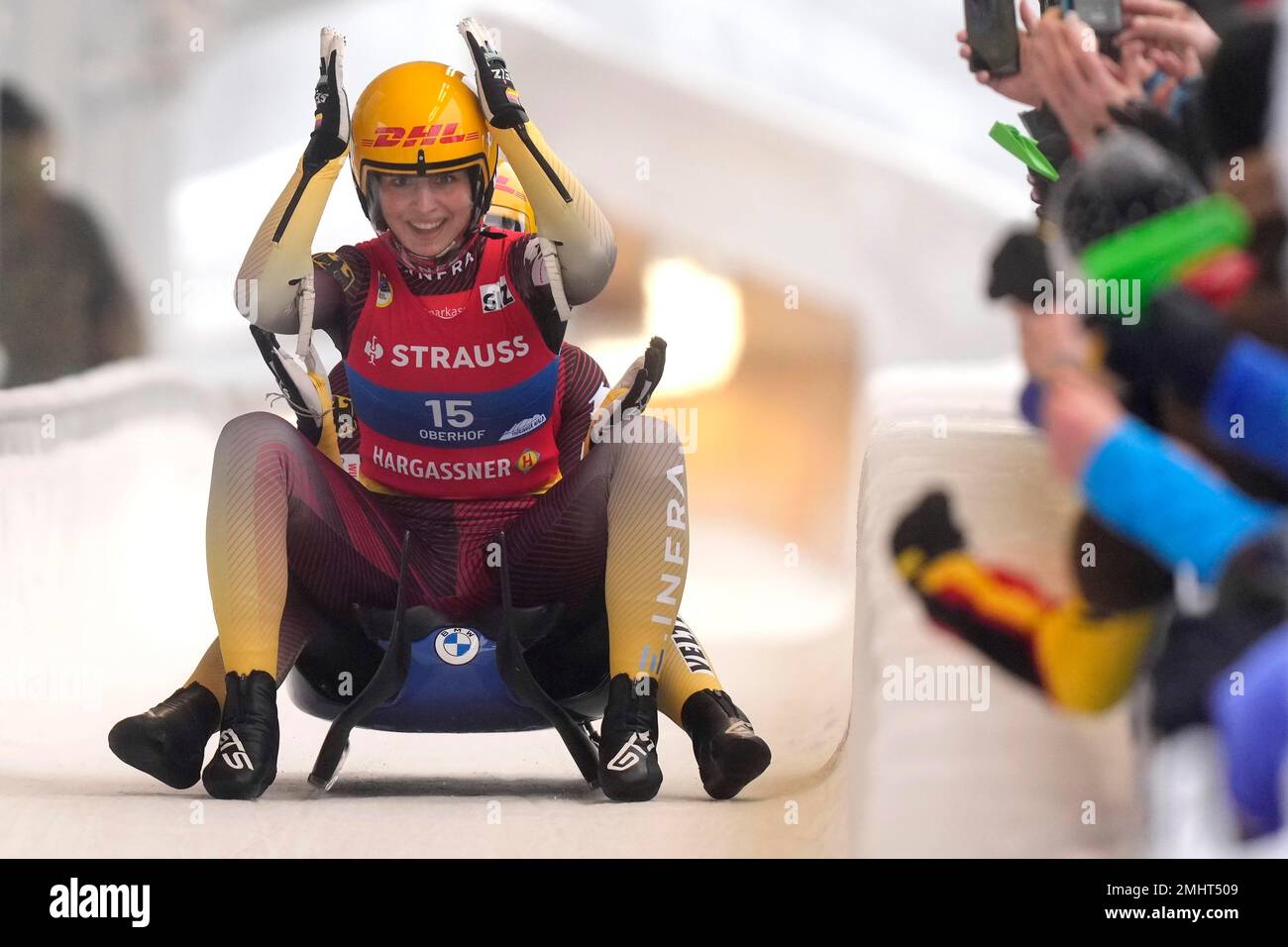 Jessia Degenhardt and Cheyenne Rosenthal of Germany celebrate at the ...
