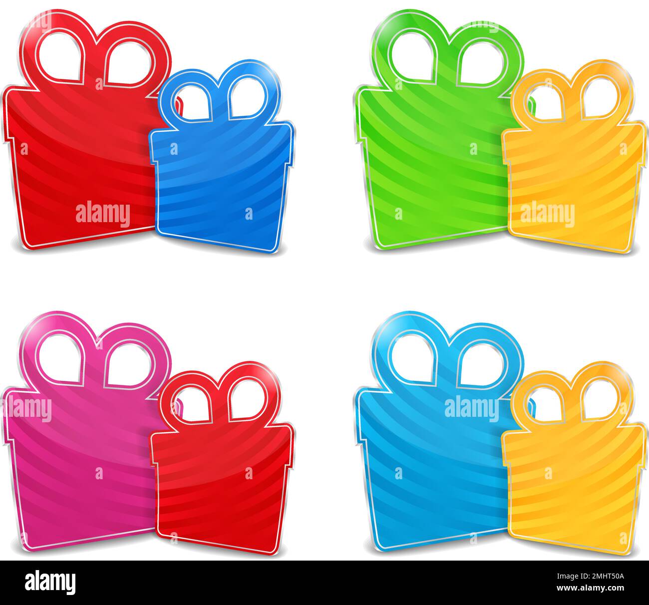 Set of abstract striped gift boxes, vector eps10 illustration Stock ...