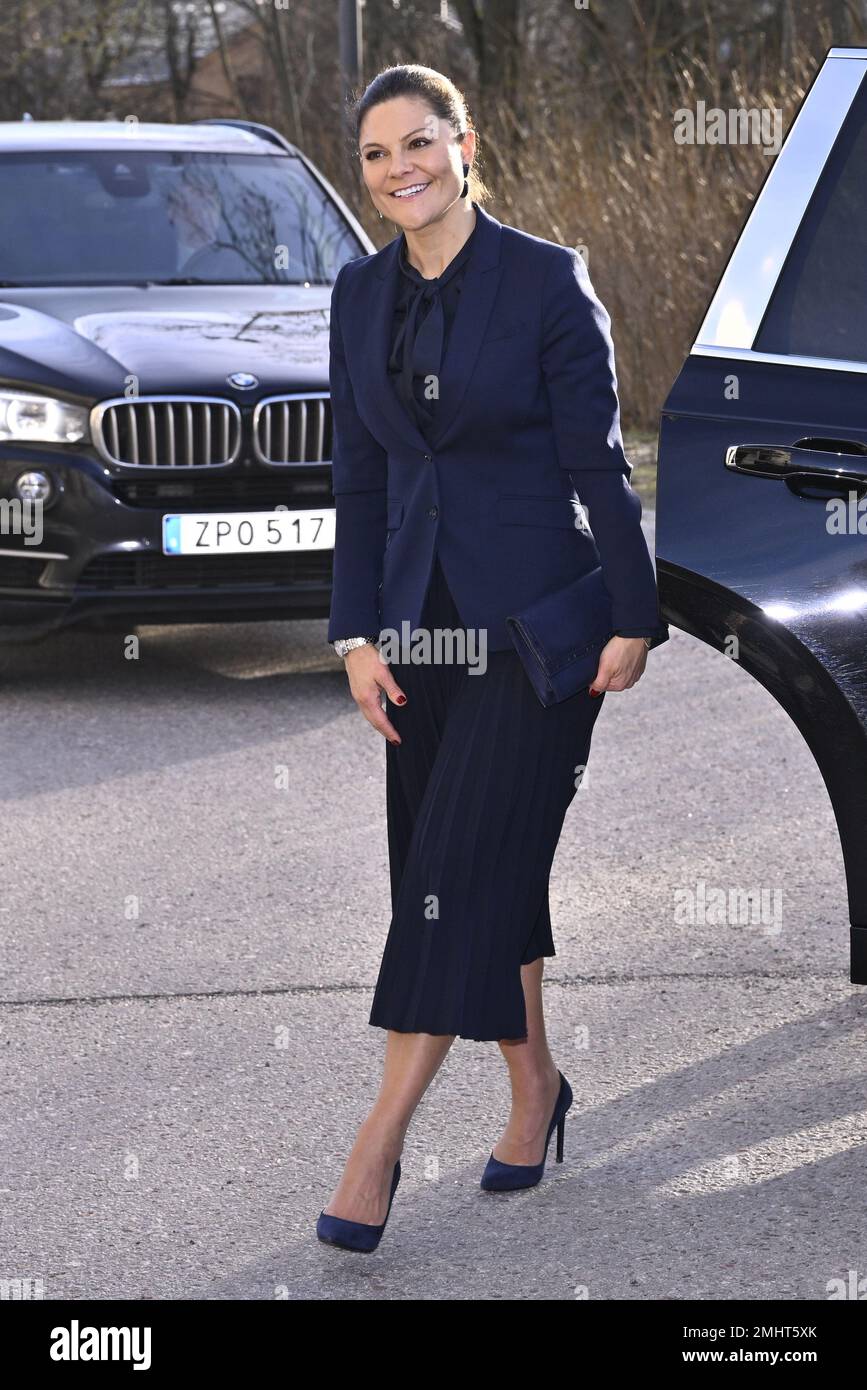 Crown Princess Victoria and Prince Daniel arrive at a memorial ceremony ...