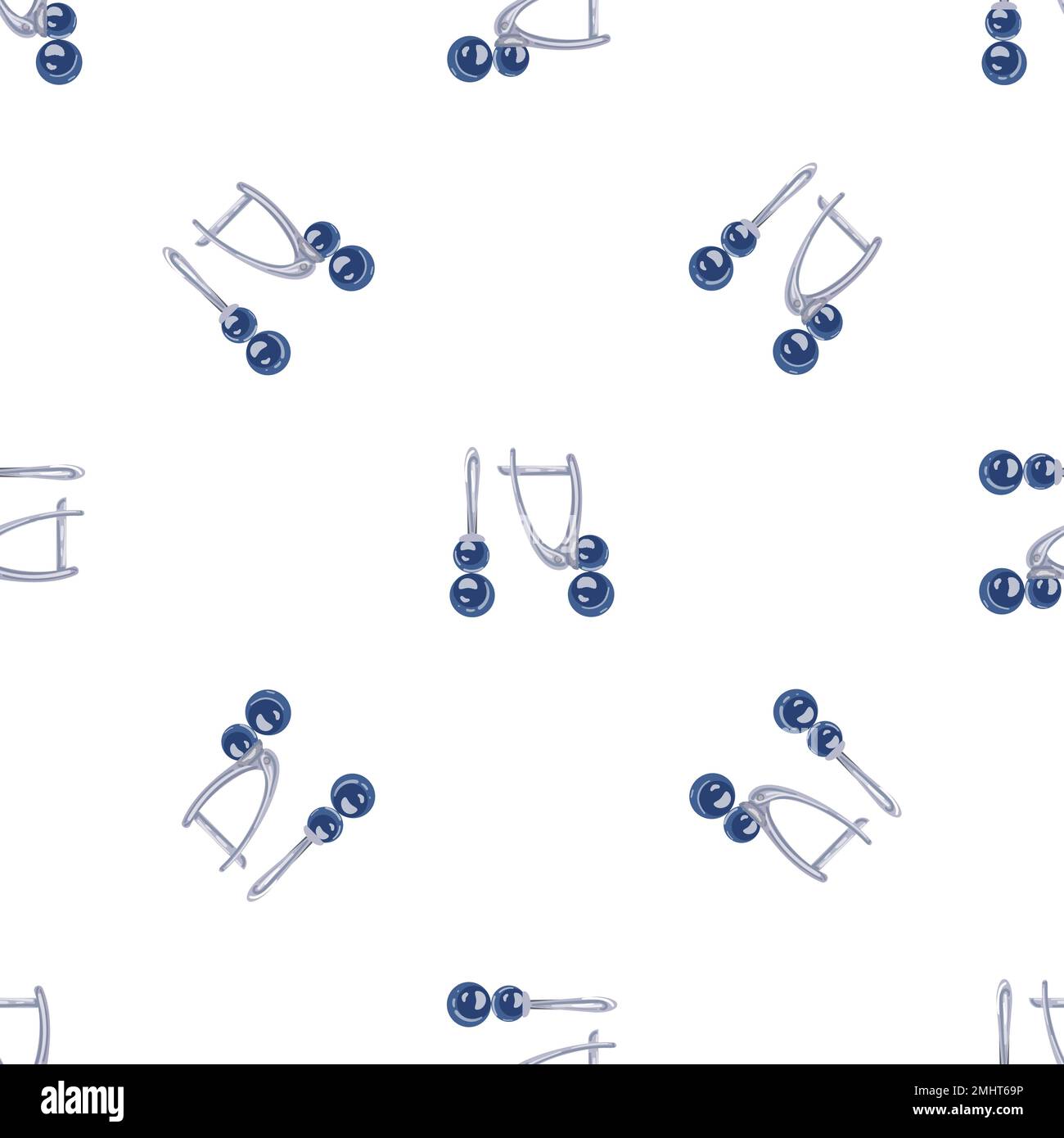 Silver earrings pattern seamless vector Stock Vector Image & Art - Alamy