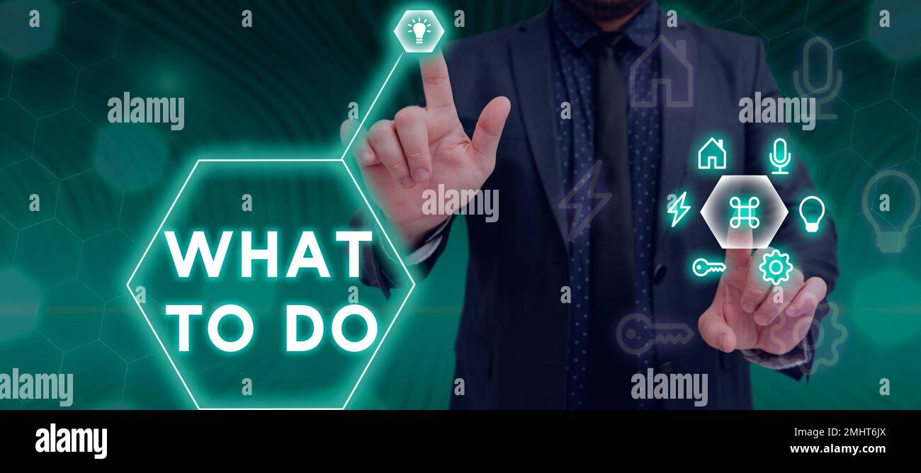 Hand writing sign What To Do. Business approach asking someone advice ...