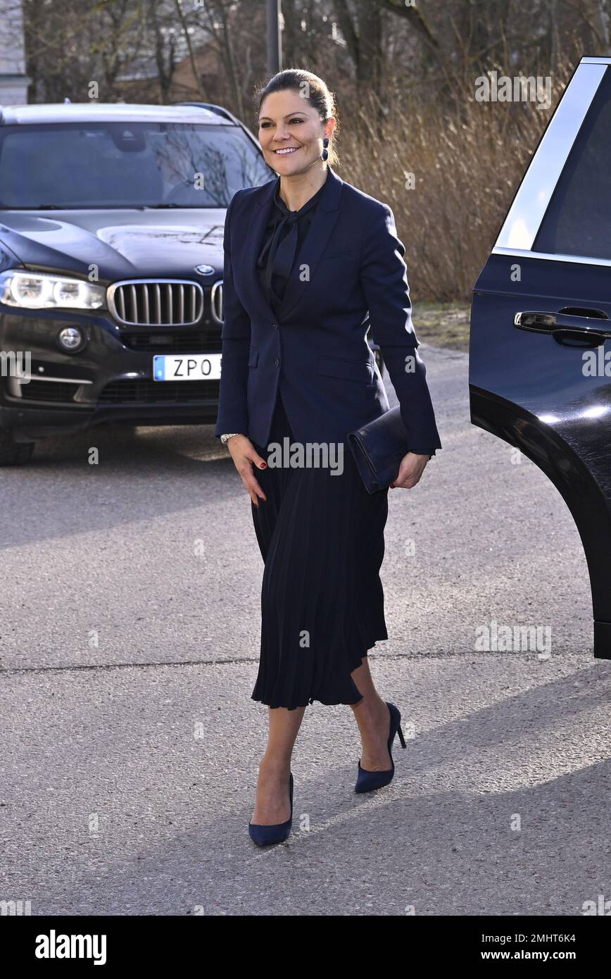 Crown Princess Victoria and Prince Daniel arrive at a memorial ceremony ...