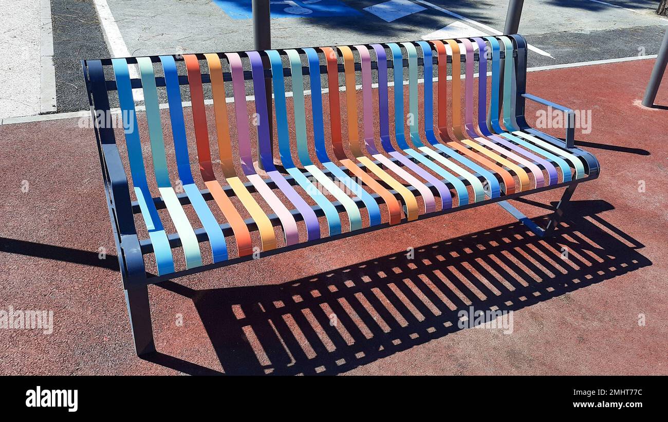 Multi colored bench hi-res stock photography and images - Alamy