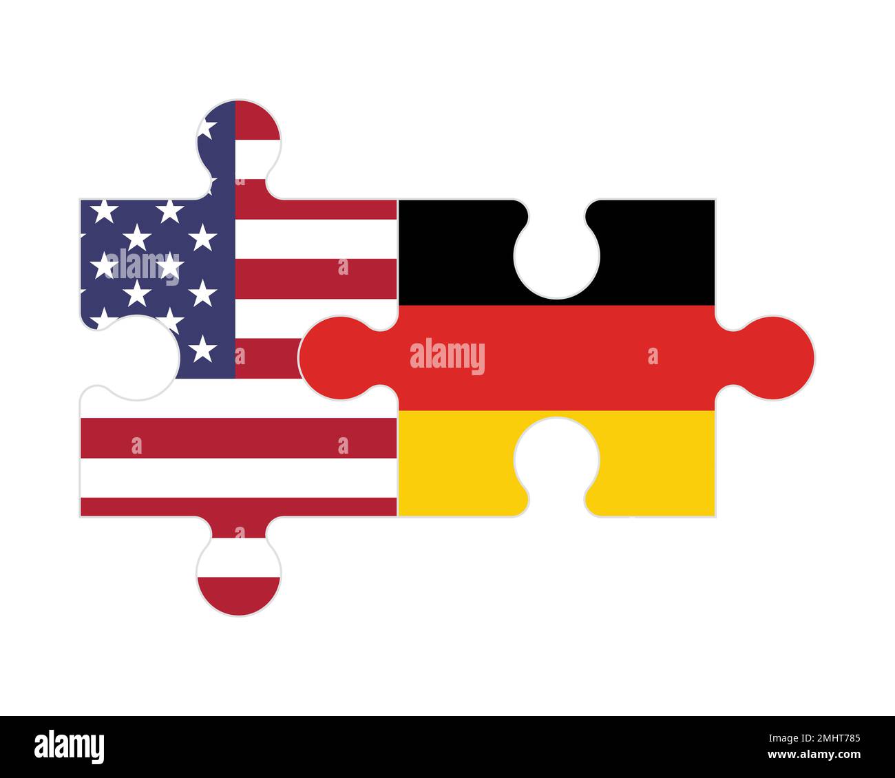 Connected puzzle of flags of US and Germany, vector Stock Vector Image ...