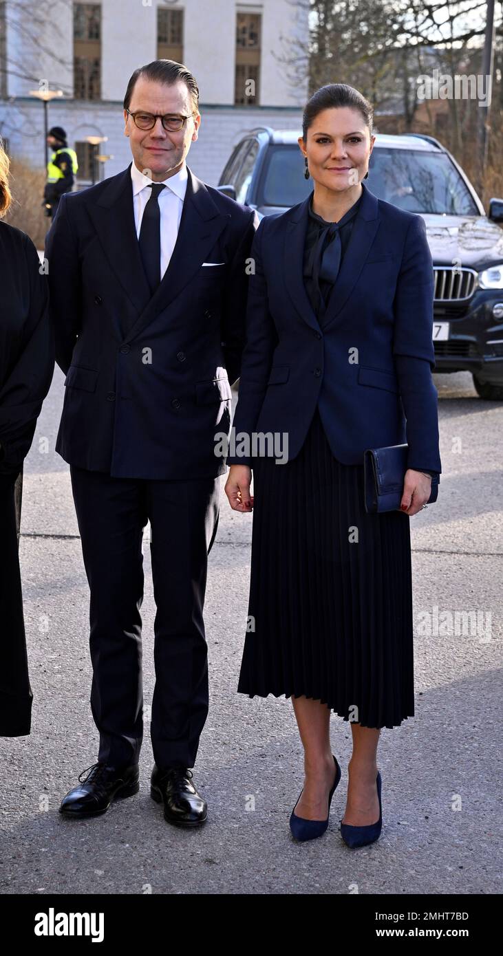 Crown Princess Victoria and Prince Daniel arrive at a memorial ceremony ...