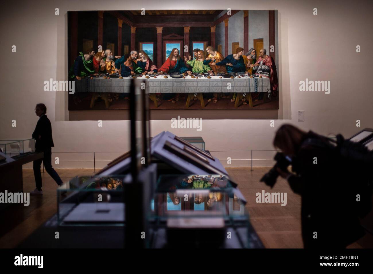 The Last Supper by Leonardo da Vinci displayed at the Louvre museum ...