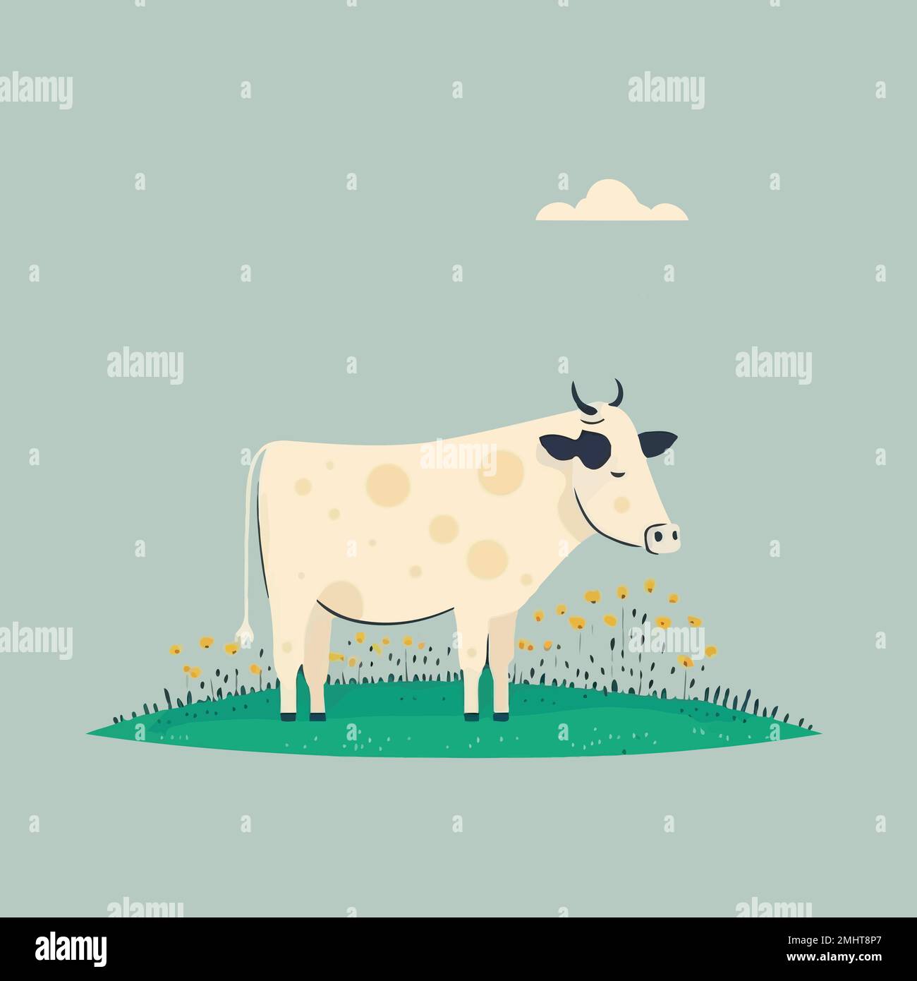Farm animal vector drawing an adult big cow Stock Vector Image & Art ...
