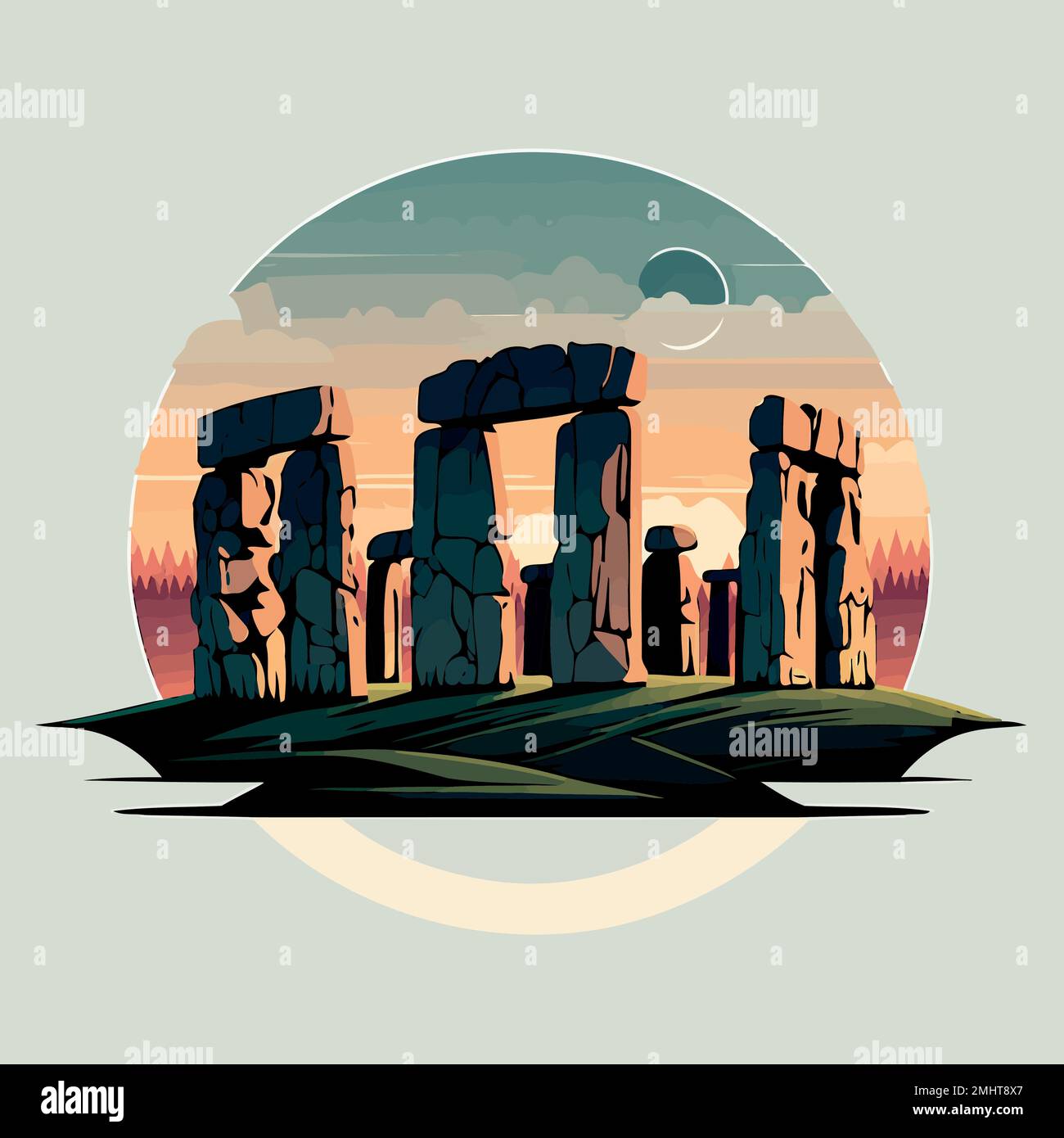 illustration of composite structure formed by large and heavy stones ...