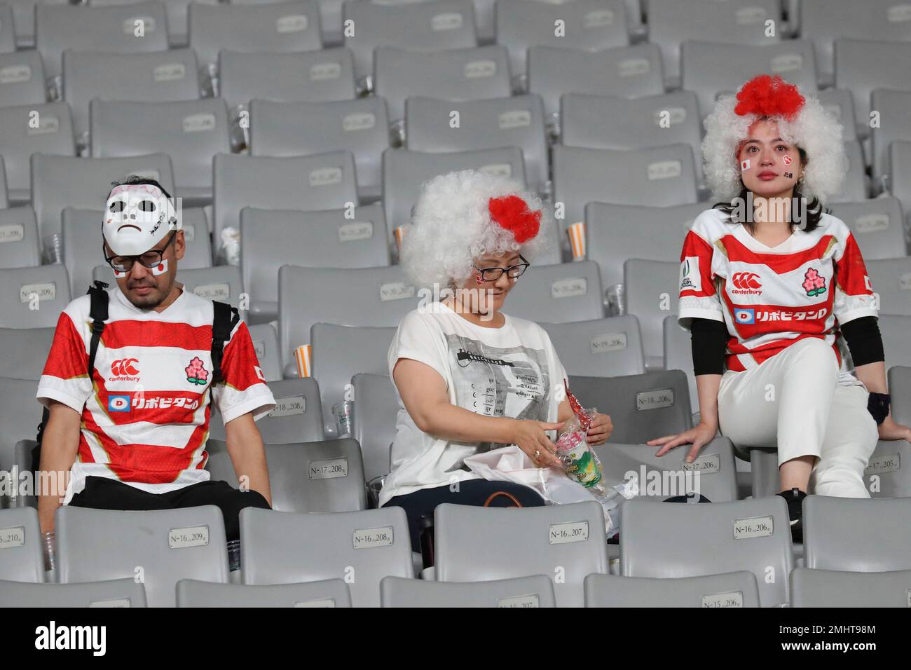 Japan fans react after the Rugby World Cup quarterfinal loss to South ...