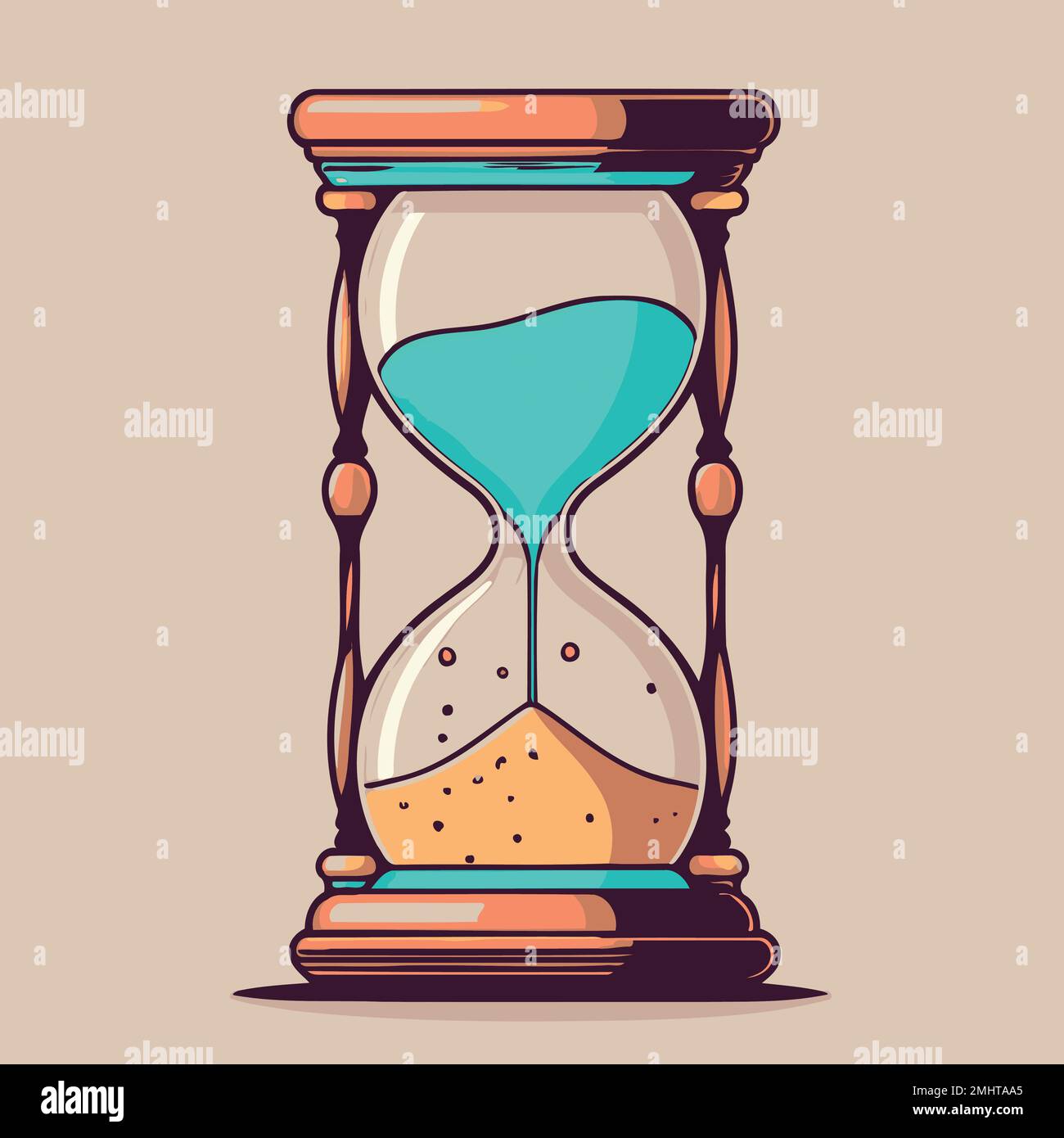 Sand clock hourglass time measurement object illustration Stock Vector ...