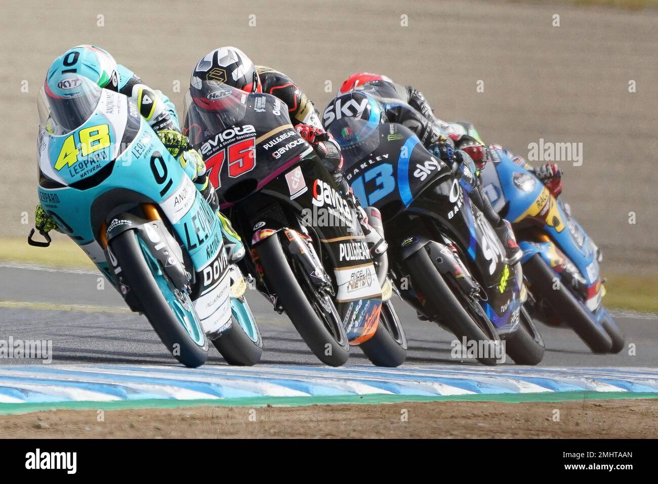 Italy's Moto3 rider Lorenzo Dalla Porta, left, Spain's Moto3 rider ...