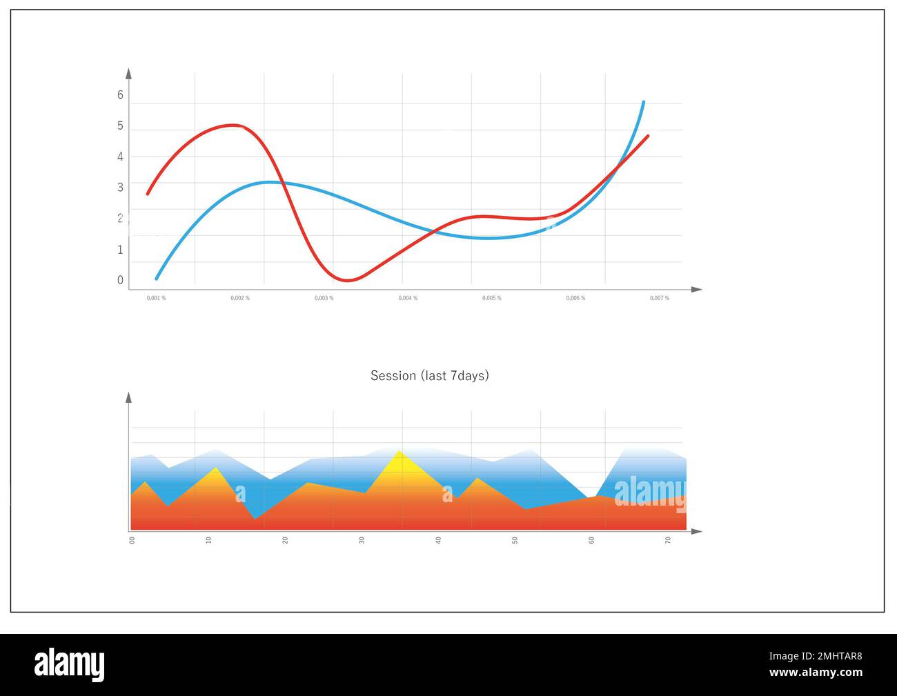 Different colorful graphs with statistic information. Illustration ...