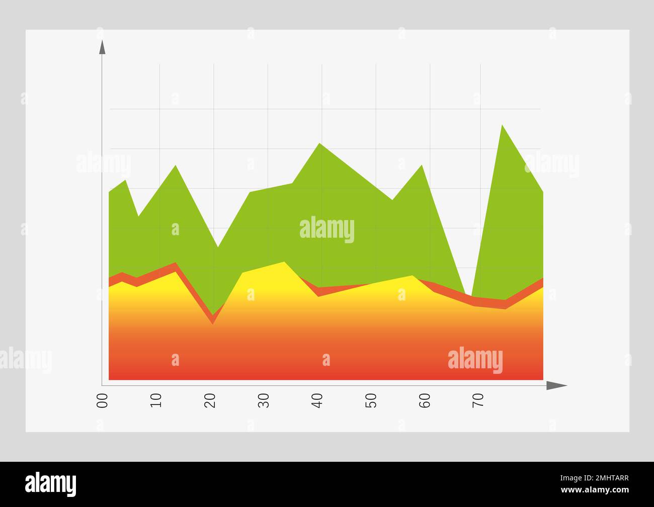 Illustration of colorful graph on white background Stock Photo - Alamy