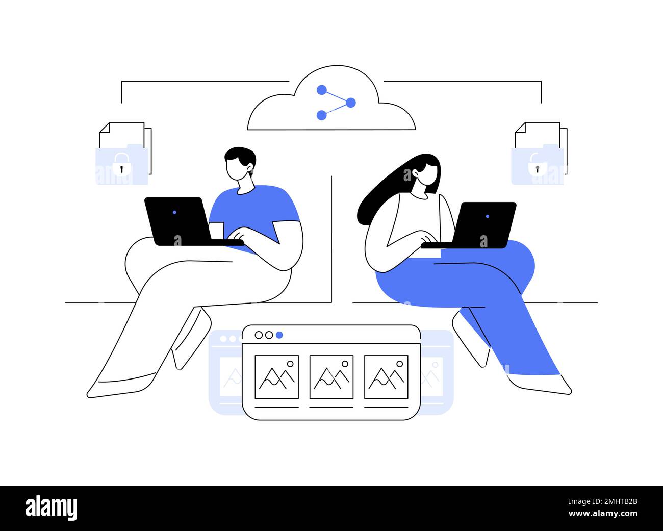 Shared document abstract concept vector illustration Stock Vector Image ...