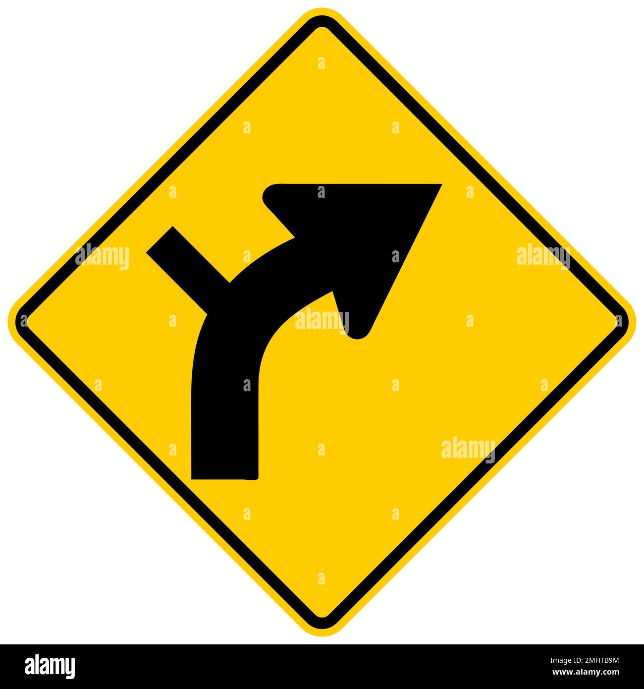 Combination curve with side road Intersection warning sign Stock Photo ... Combination curve with side road Intersection warning sign Stock Photo ...