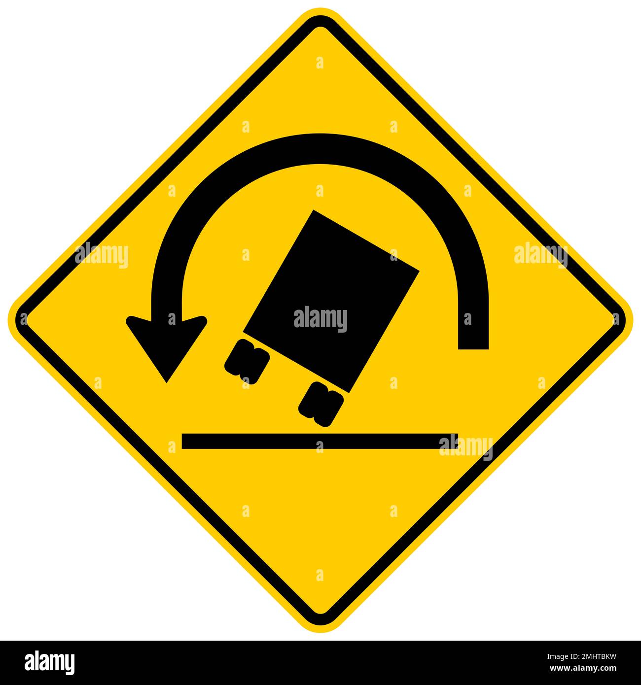 Truck rollover warning sign Stock Photo - Alamy