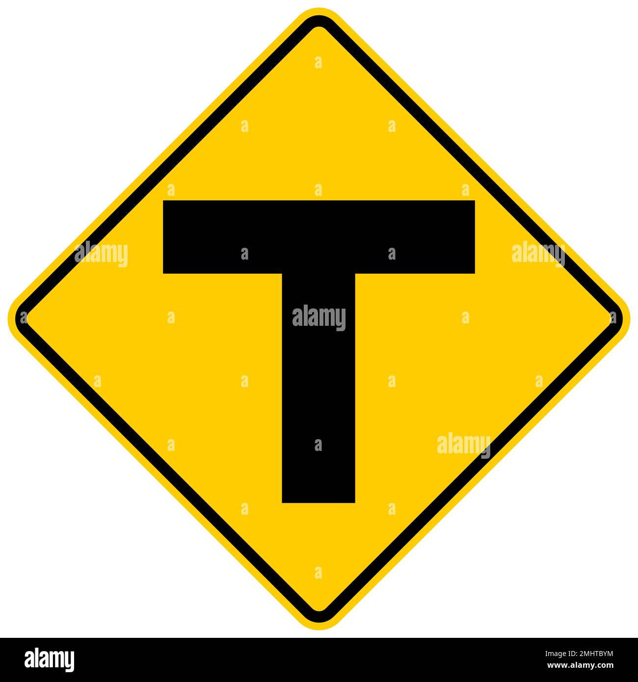 T intersection warning sign Stock Photo - Alamy T intersection warning sign Stock Photo - Alamy