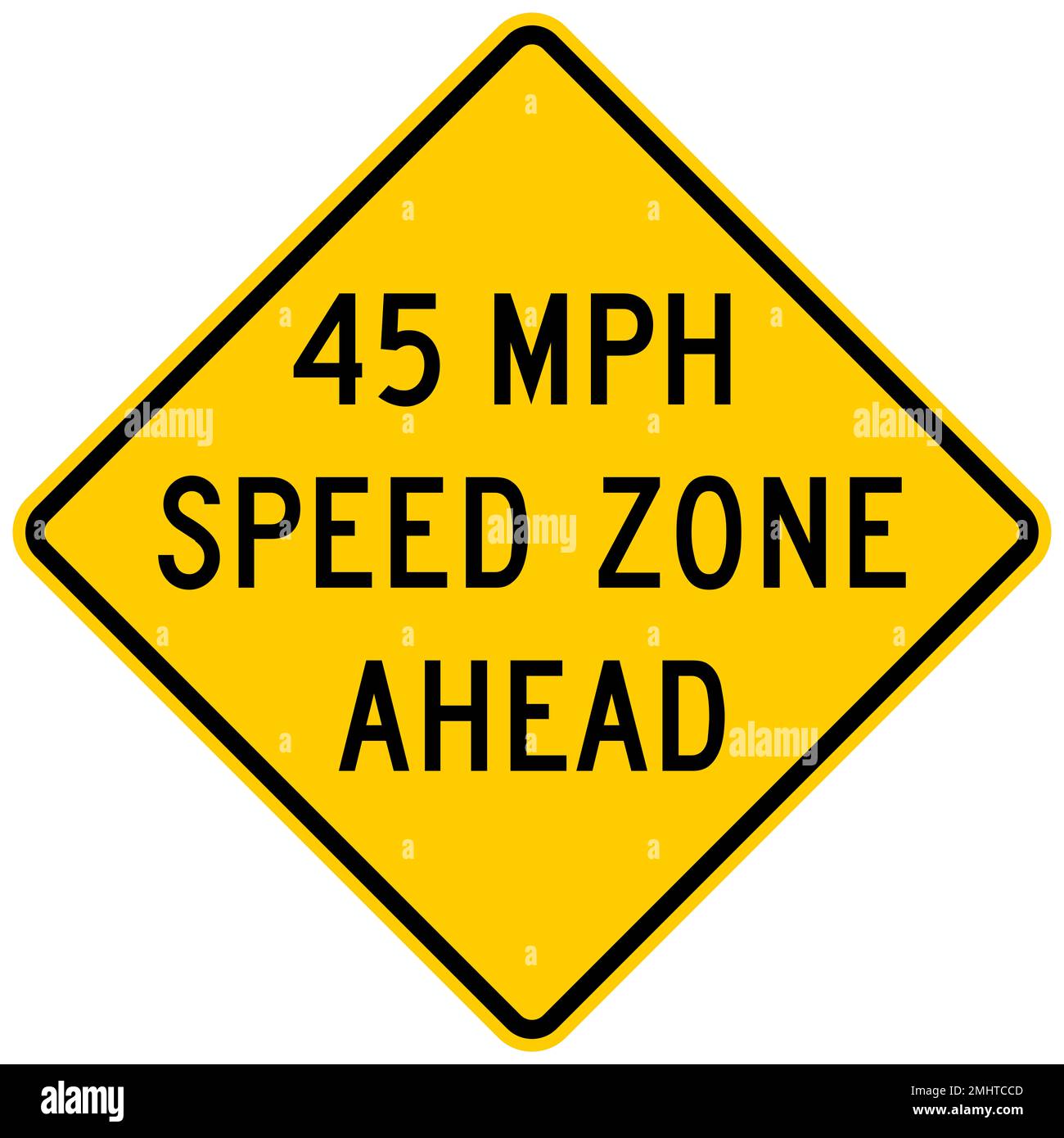 Speed zone ahead warning sign Stock Photo - Alamy