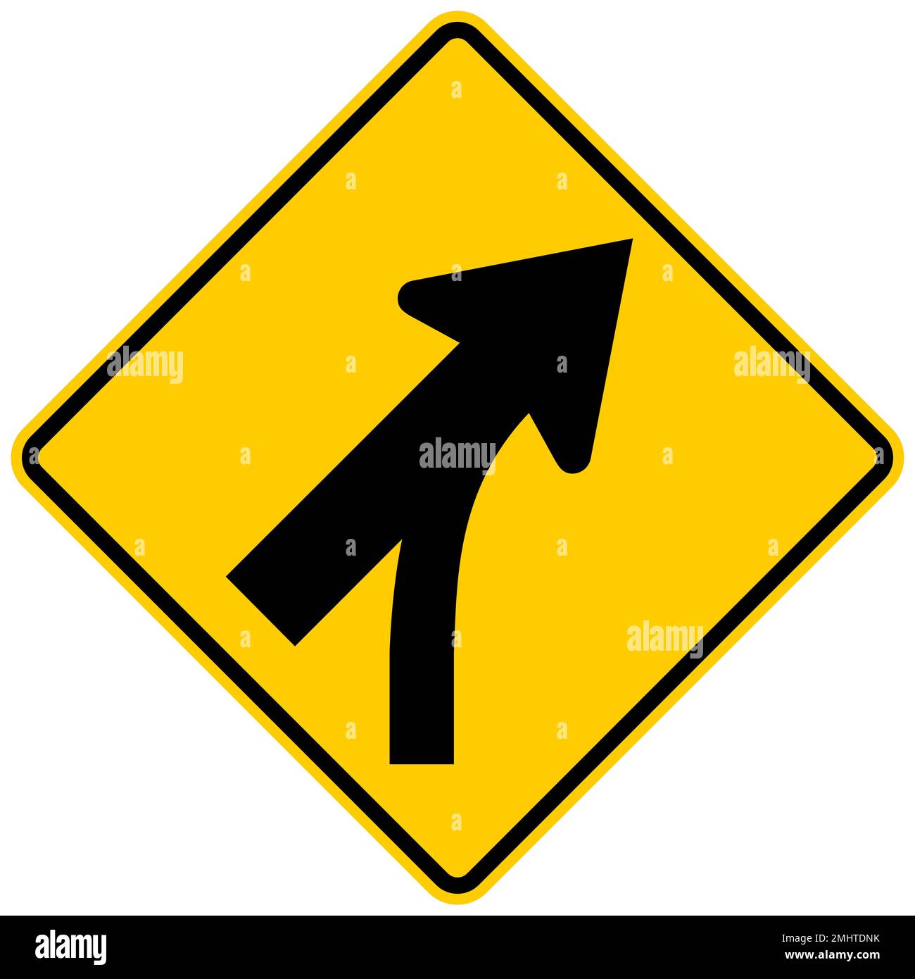 Entering roadway merge warning sign Stock Photo - Alamy