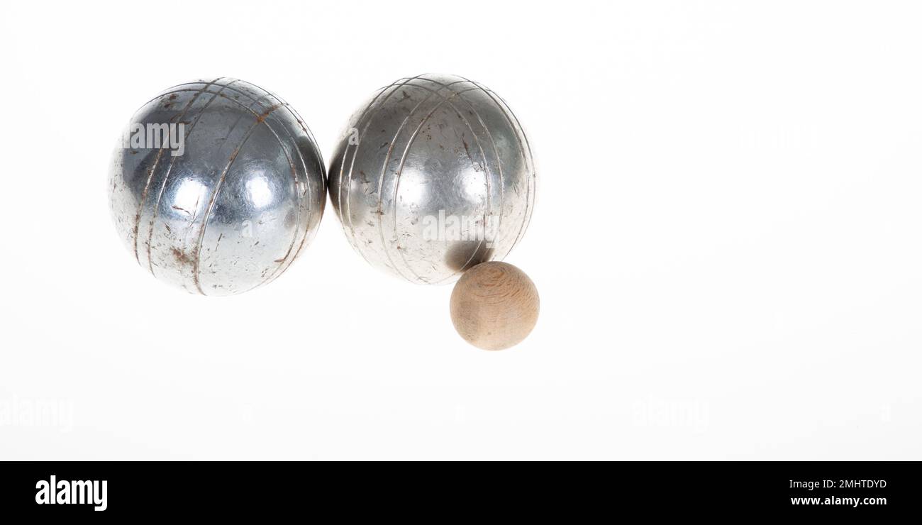Petanque metallic ball the international sport games on white ...