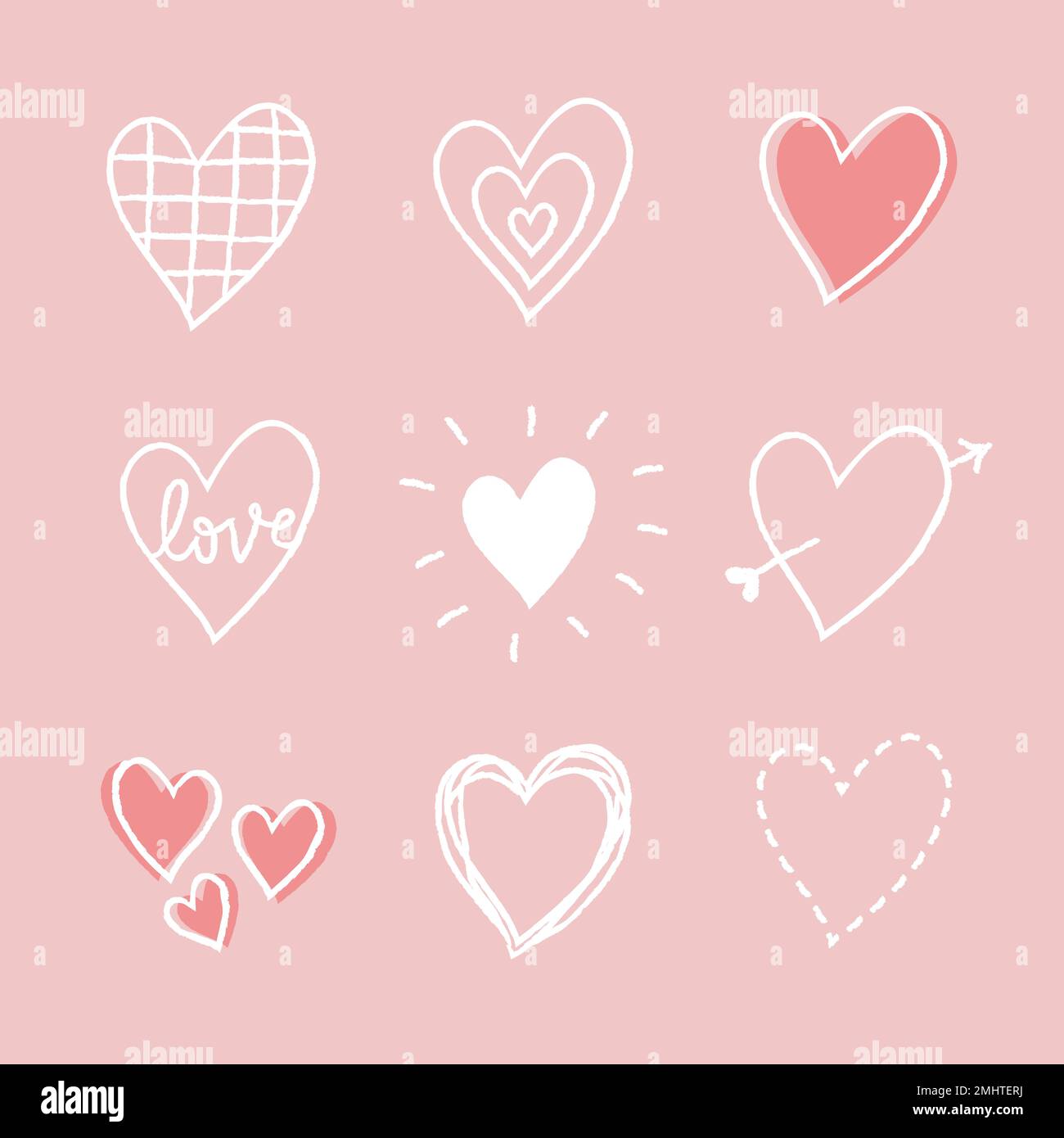 Cute heart element vector set Stock Vector Image & Art - Alamy