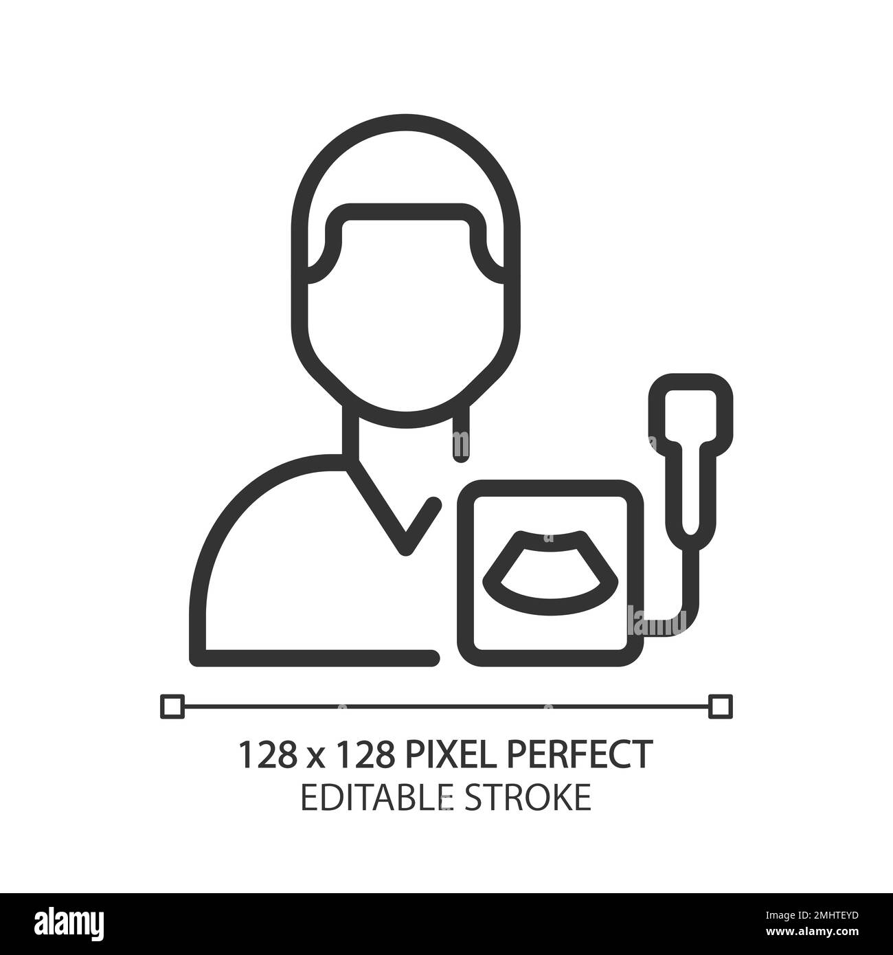 Diagnostic ultrasound pixel perfect linear icon Stock Vector Image ... Diagnostic ultrasound pixel perfect linear icon Stock Vector Image ...
