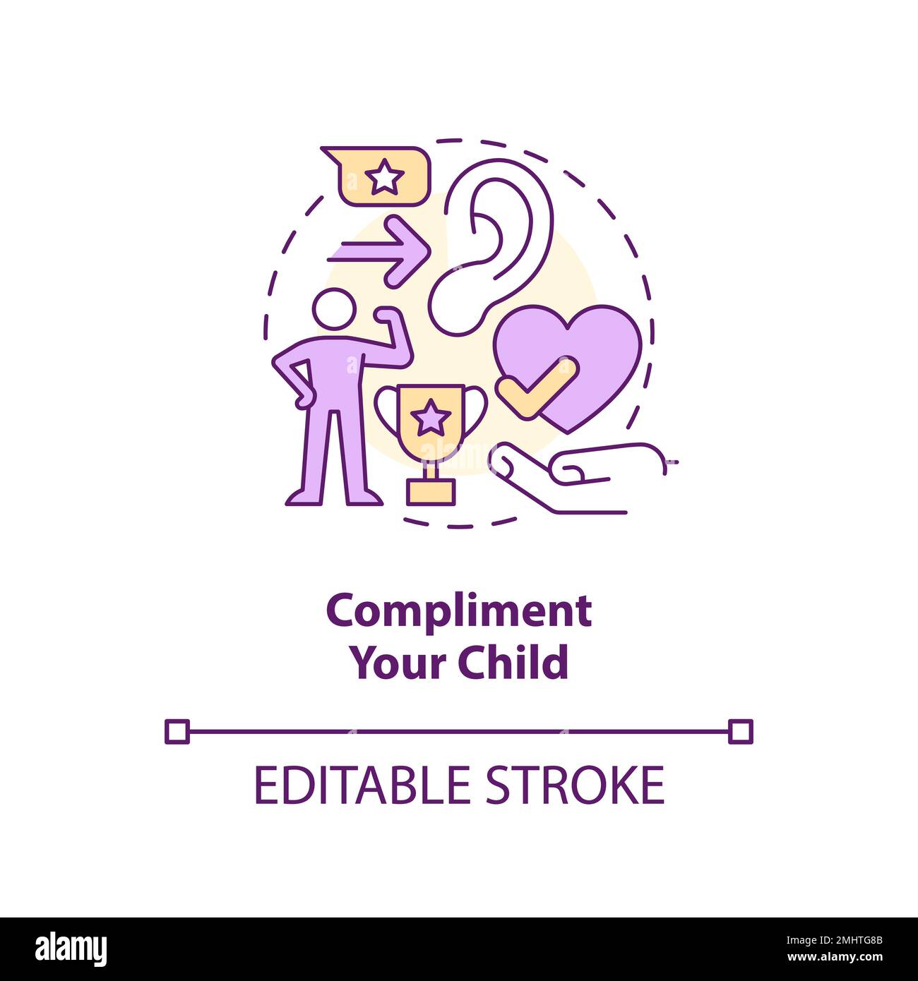 Compliment your child concept icon Stock Vector Image & Art - Alamy