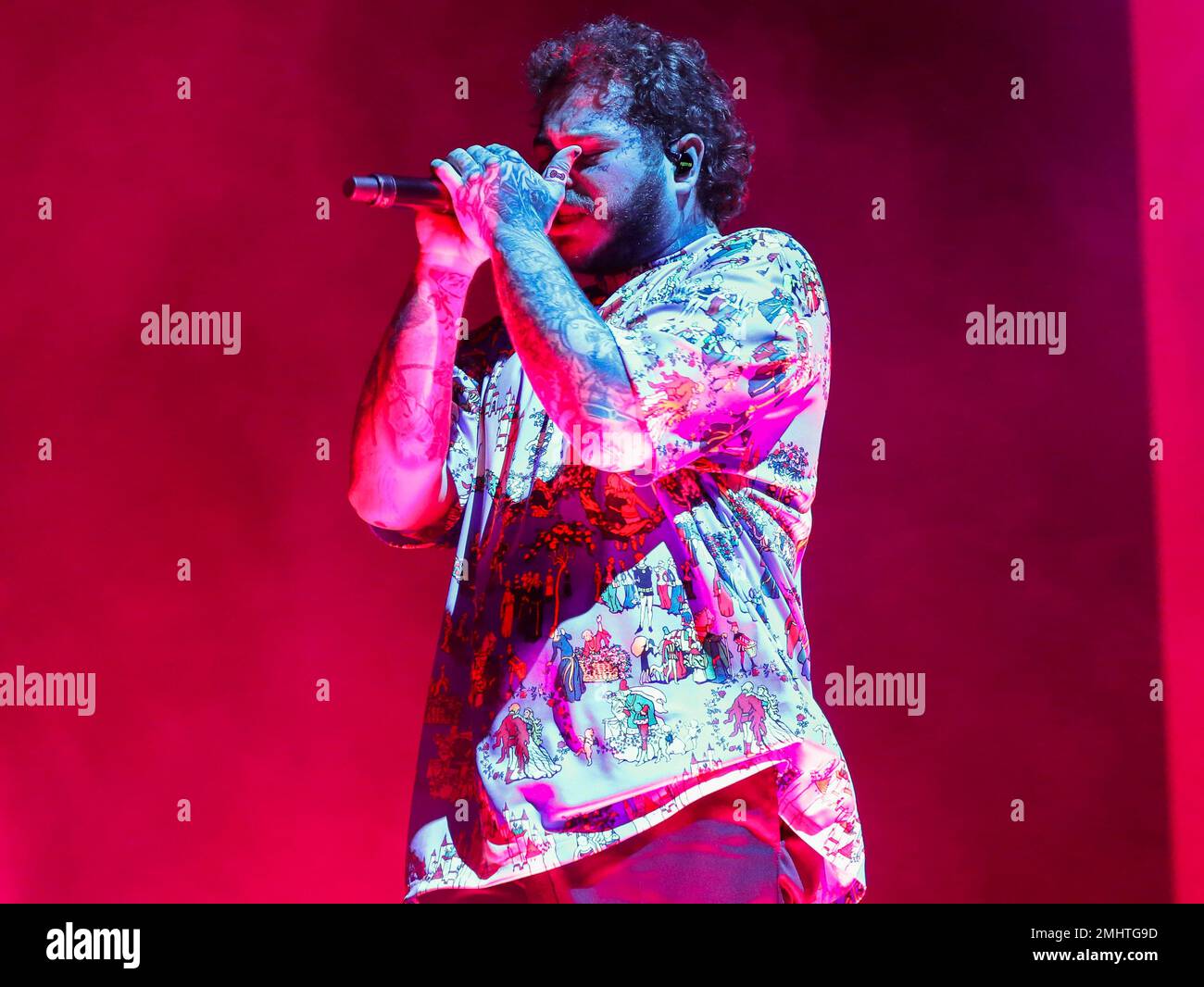 Post Malone performs during the Runaway Tour at State Farm Arena on ...
