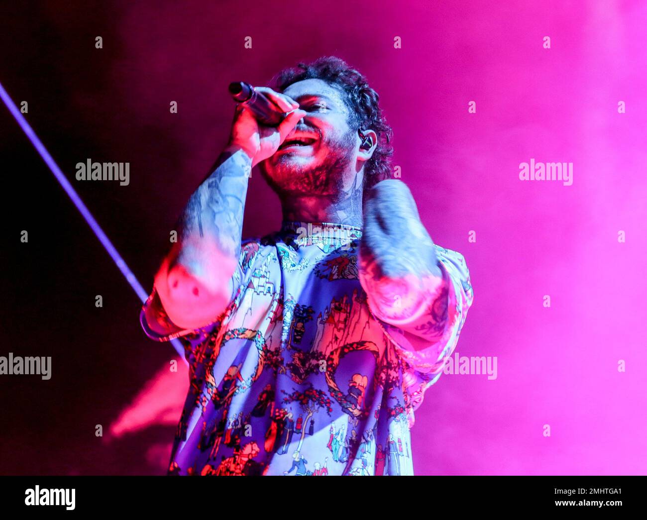 Post Malone performs during the Runaway Tour at State Farm Arena on ...