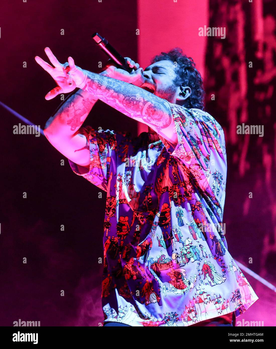 Post Malone performs during the Runaway Tour at State Farm Arena on ...