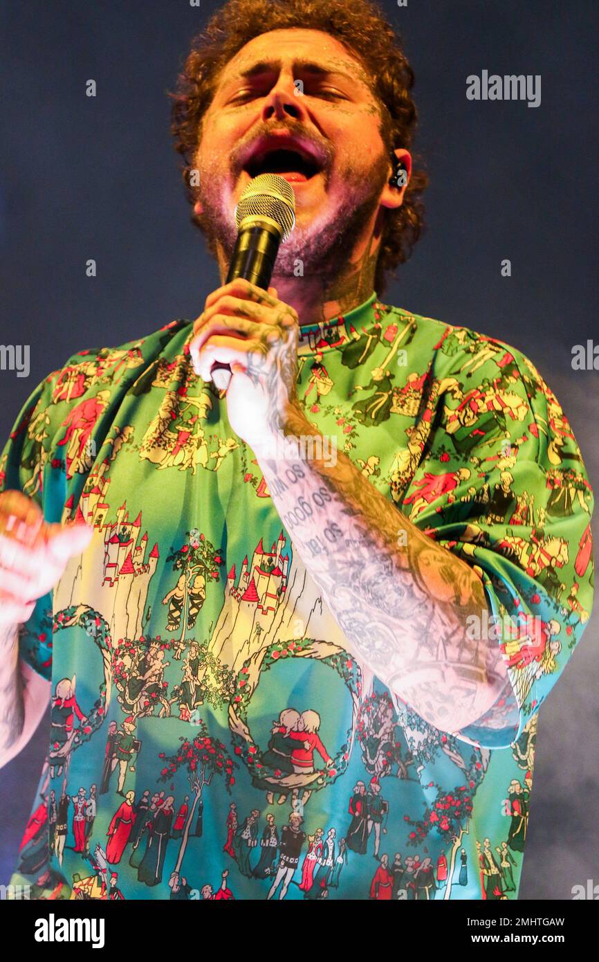 Post Malone performs during the Runaway Tour at State Farm Arena on ...