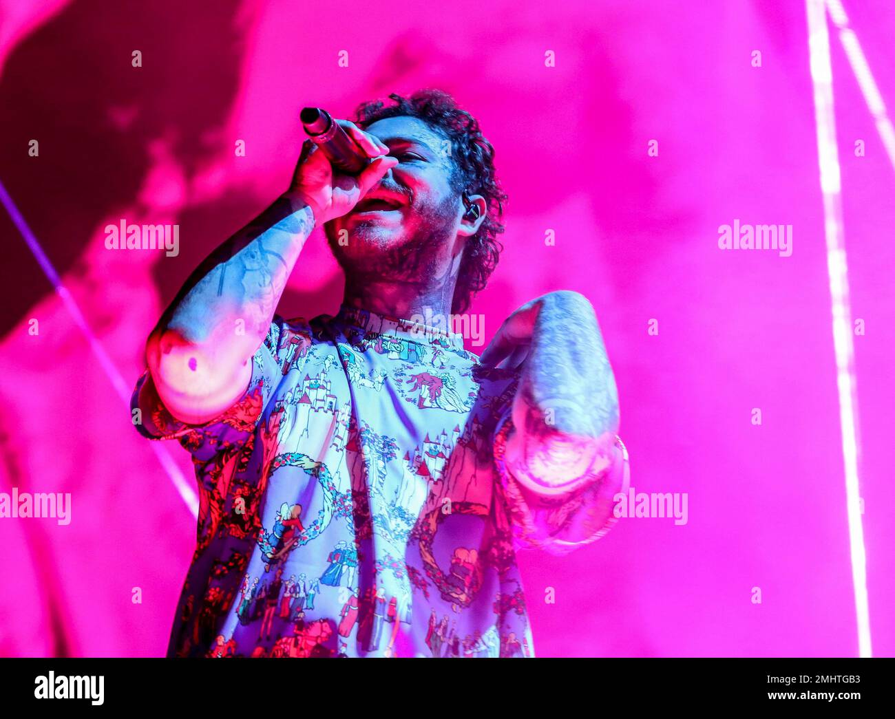Post Malone performs during the Runaway Tour at State Farm Arena on ...