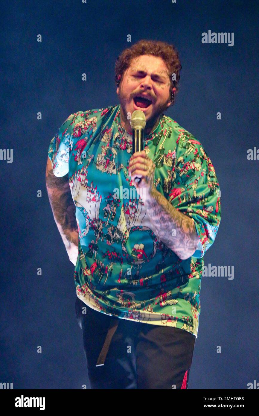 Post Malone performs during the Runaway Tour at State Farm Arena on ...
