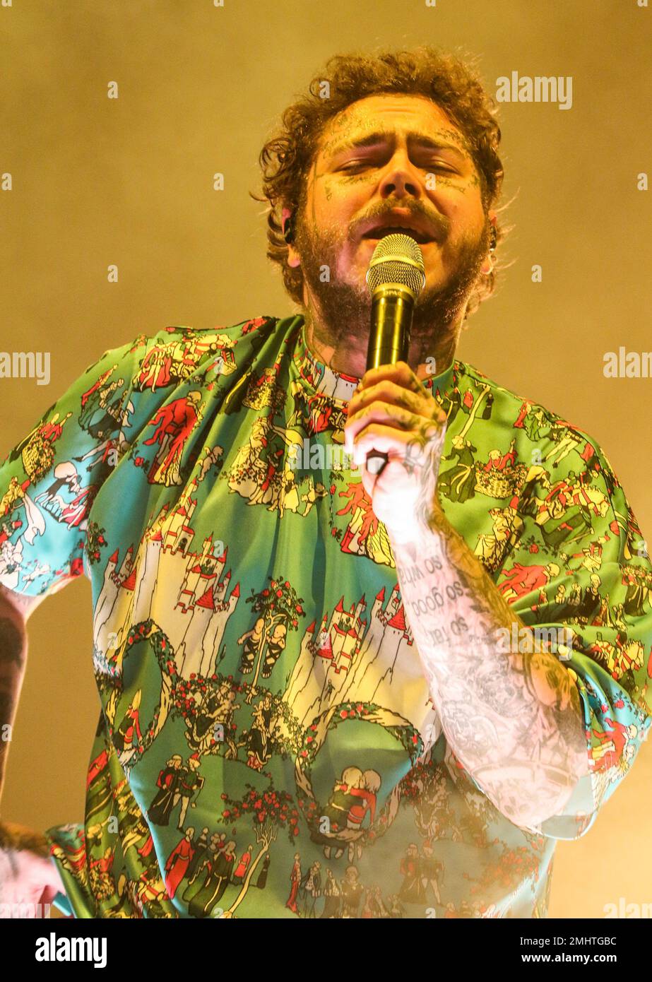 Post Malone performs during the Runaway Tour at State Farm Arena on ...