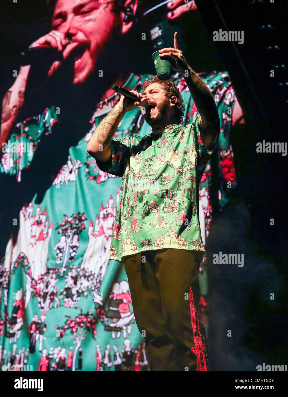 Post Malone performs during the Runaway Tour at State Farm Arena on ...