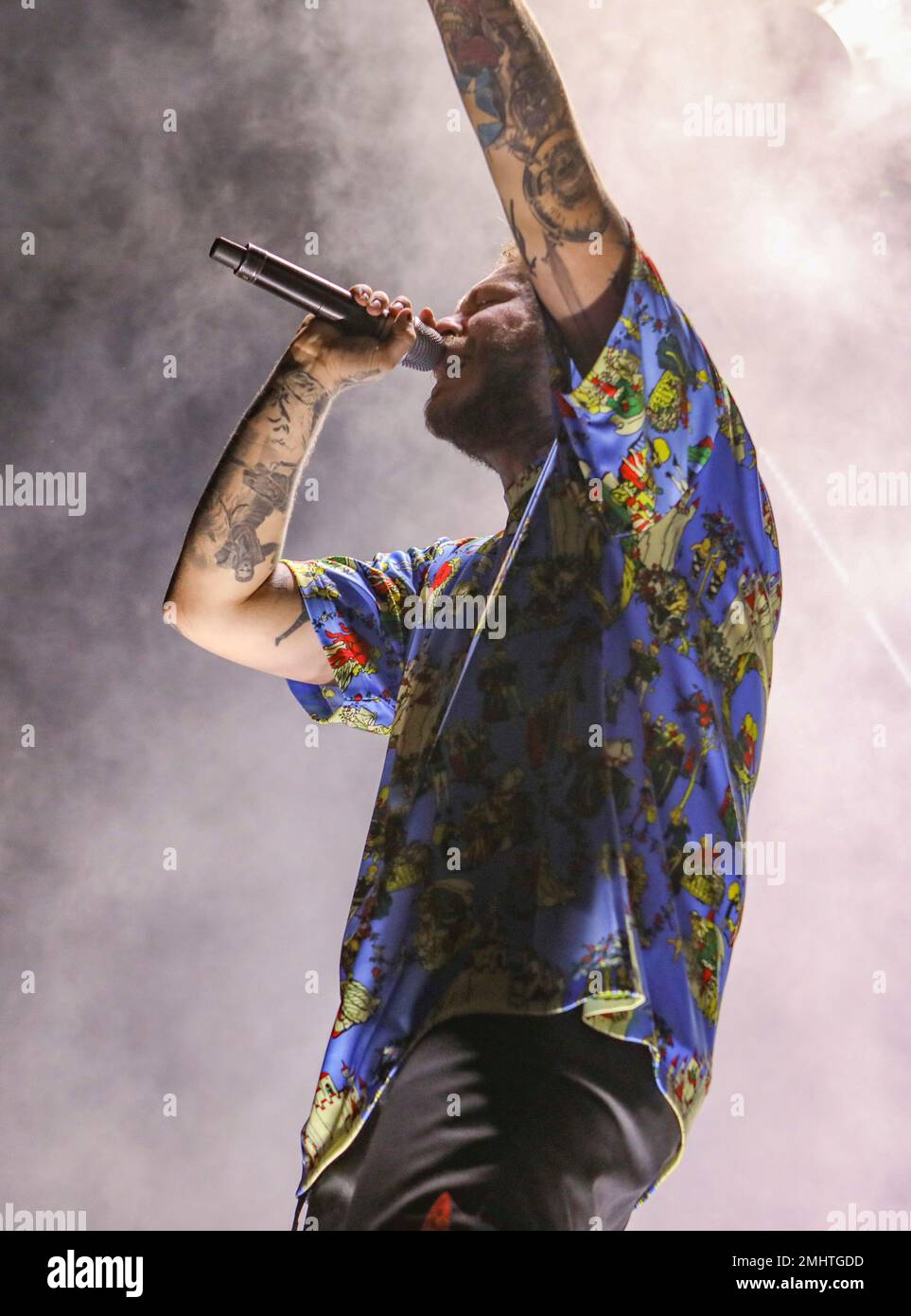 Post Malone performs during the Runaway Tour at State Farm Arena on ...