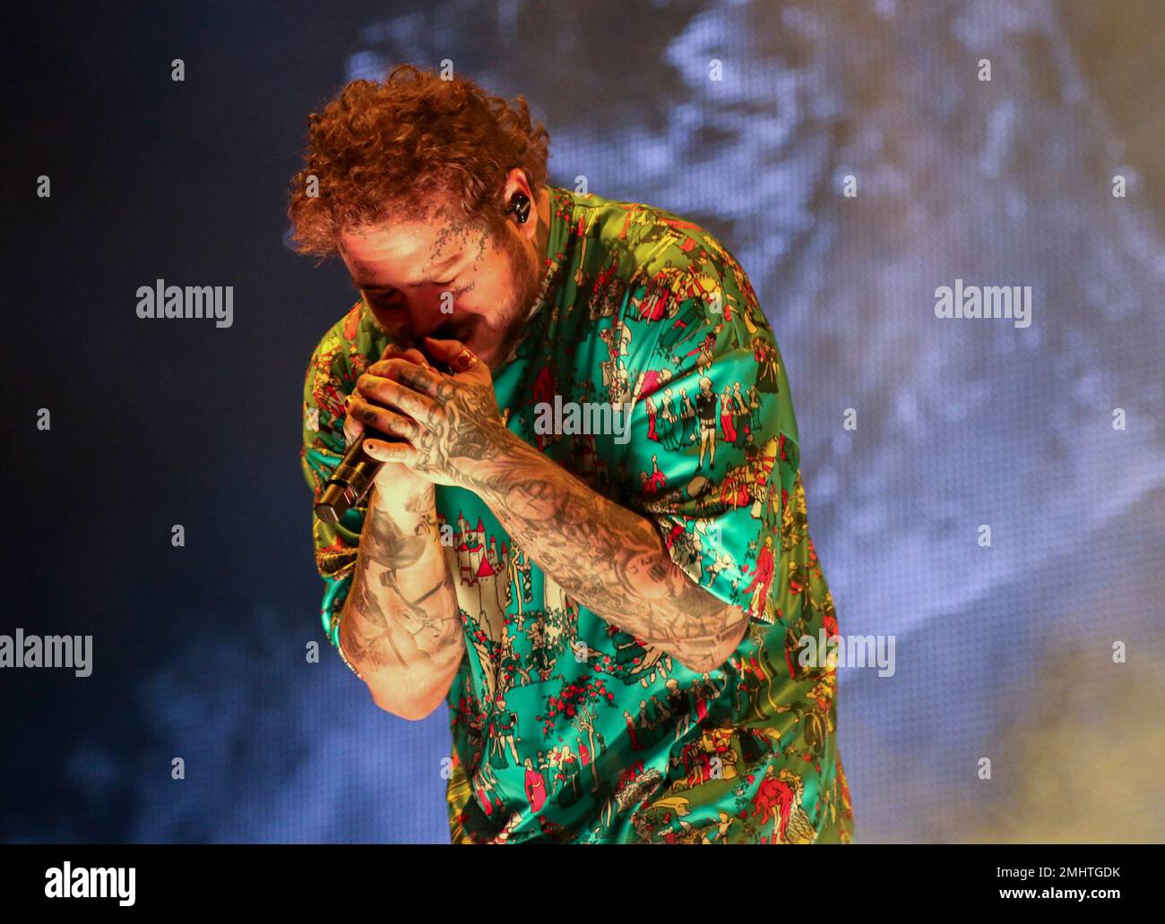 Post Malone performs during the Runaway Tour at State Farm Arena on ...