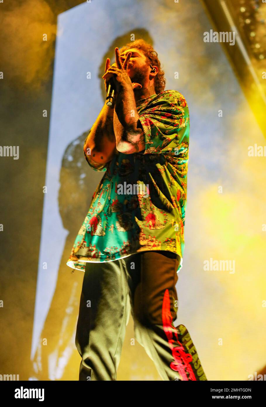 Post Malone performs during the Runaway Tour at State Farm Arena on ...